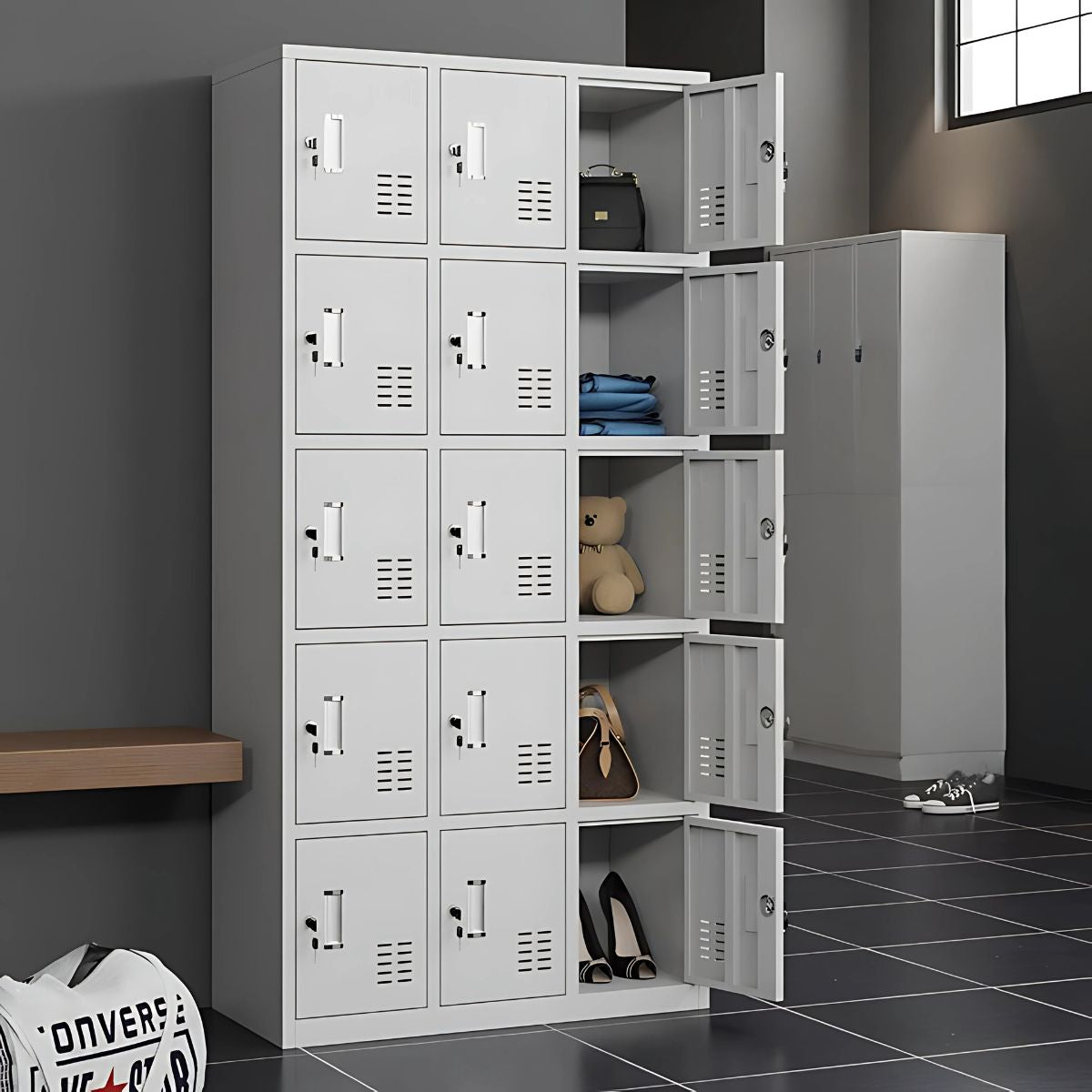 Locker metálico 15 casillas con llave | Carbone Store Panamá