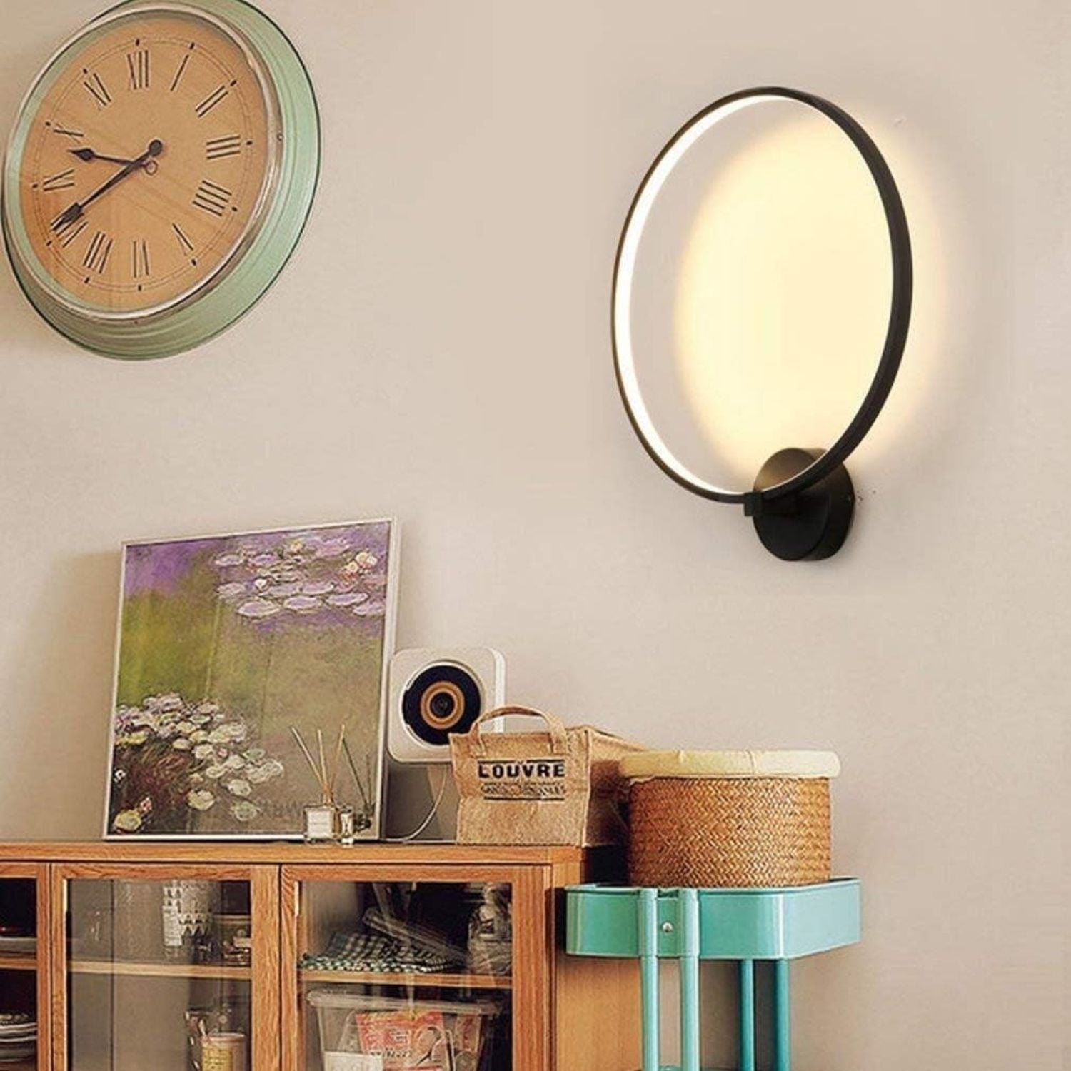 Lámpara LED De Pared Minimalista Negra 12W 1000 Lúmenes 3000K Luz Cáli