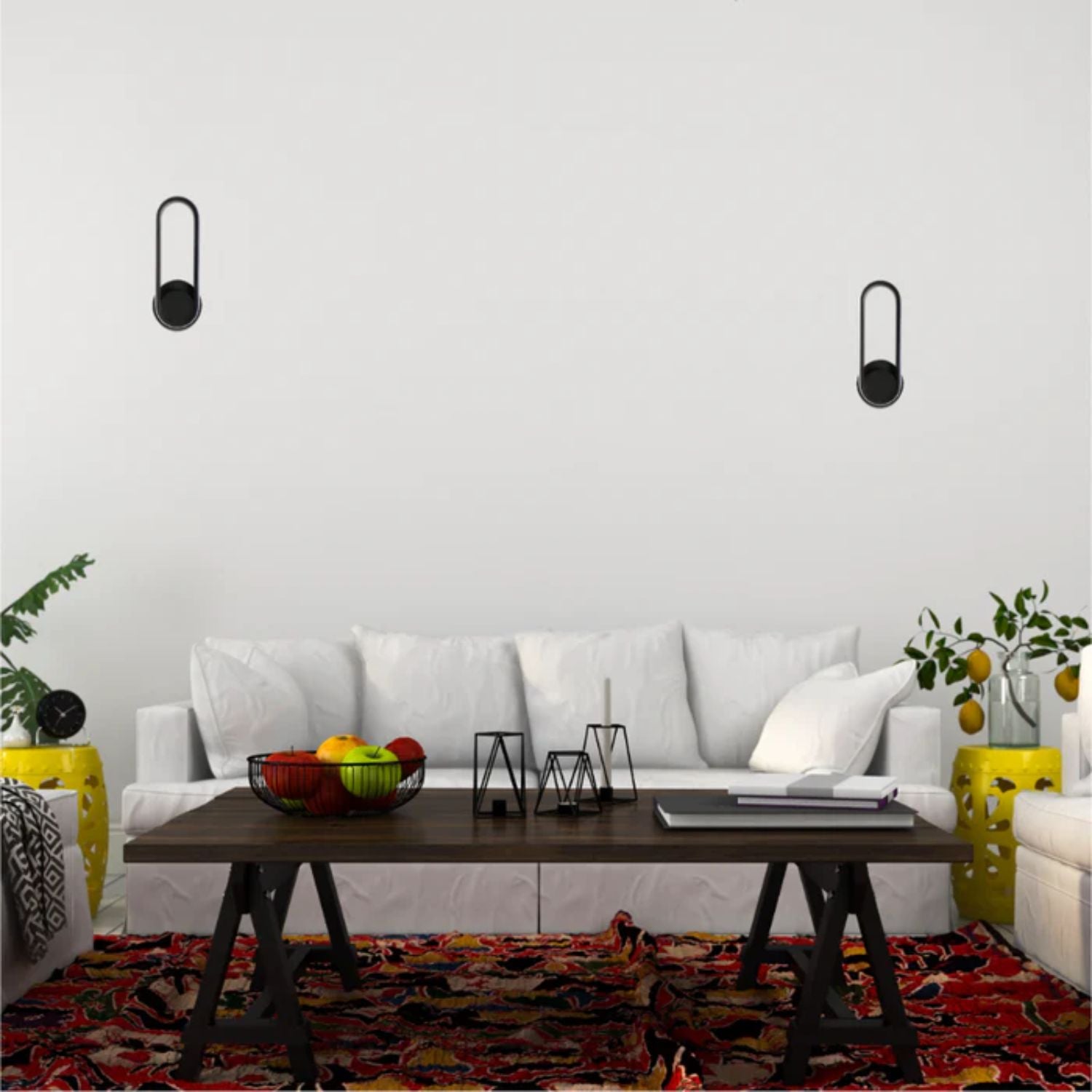 Lámpara LED De Pared Eliptica Negra 12W 1000 Lumens 3000K 315X120x65mm
