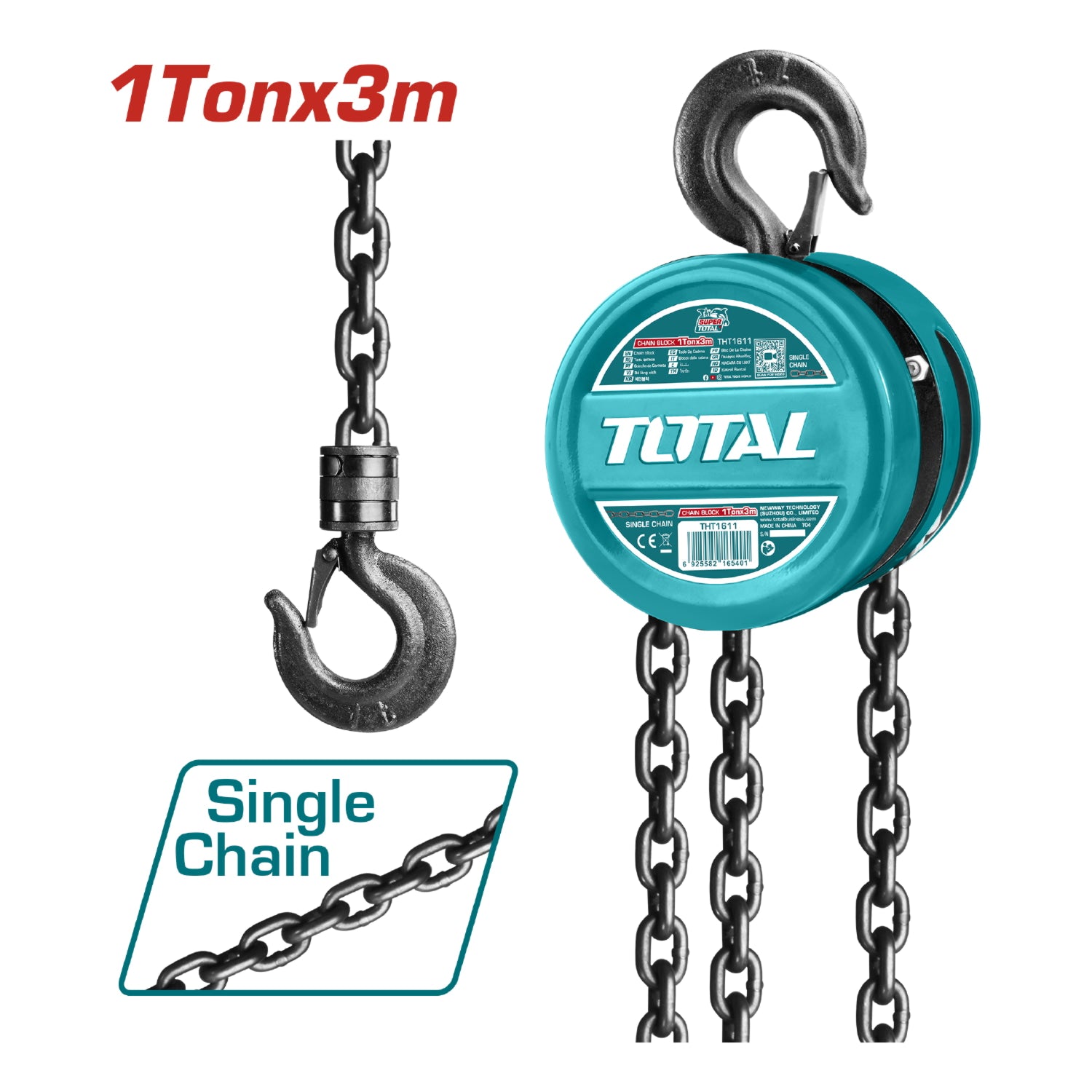 Tecle De Cadena 1 Tonelada 3Mts De Cadena Manual Señorita