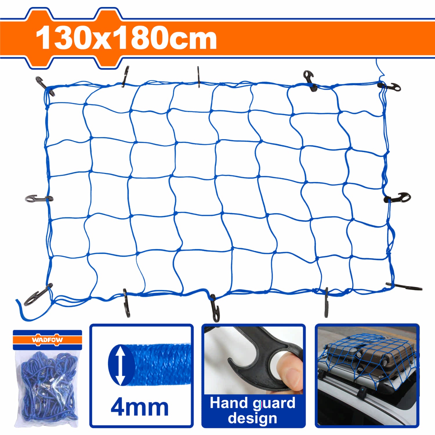 Red Malla De Carga 130X180cm Diámetro De La Cuerda: 4Mm. Cuenta Con 12