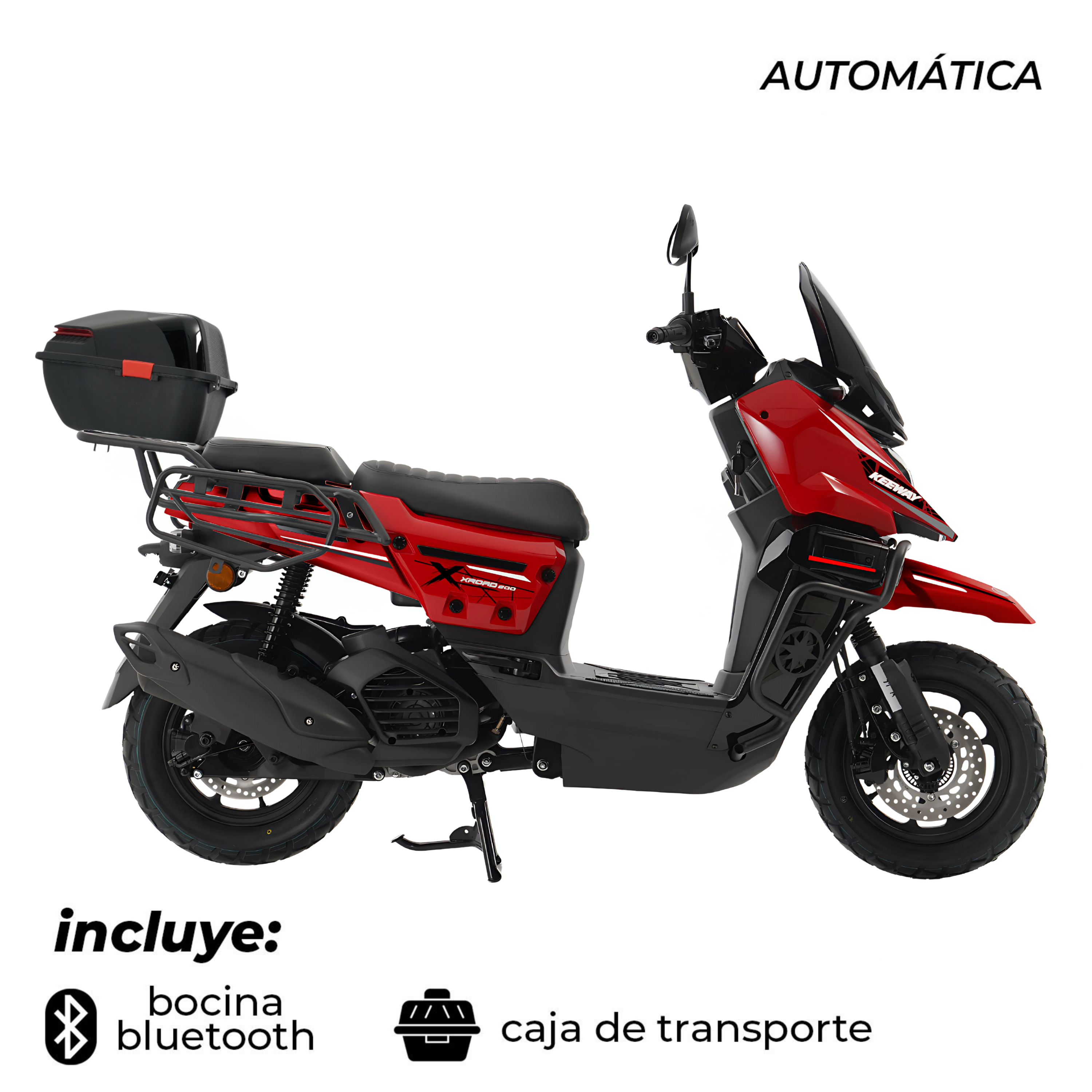 Moto Scooter XROAD 200 Keeway Color Rojo Motor Monocilindro 4 Tiempos,