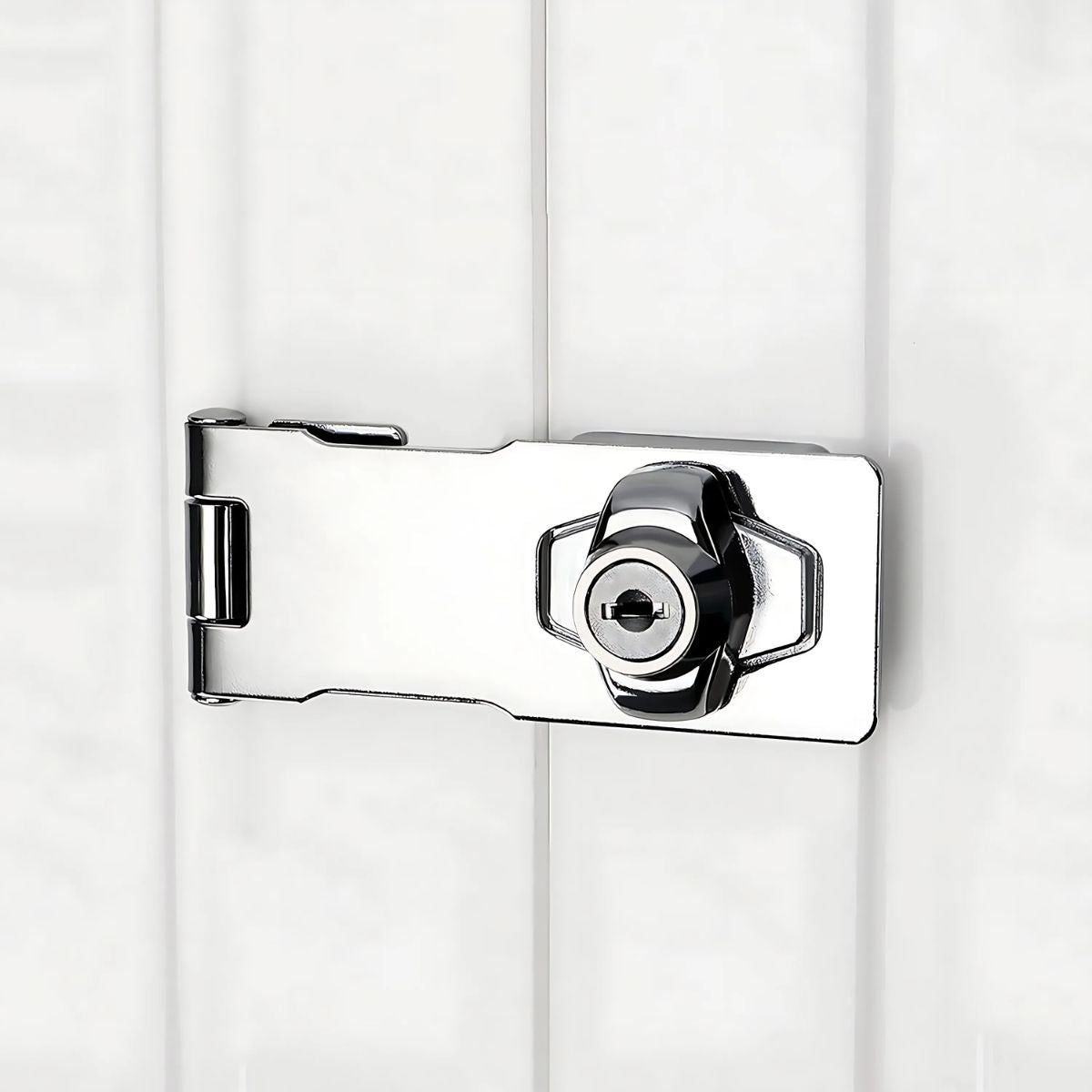 Aldaba Con Cerrojo De Seguridad 4". Cerradura Con Llave Para Puertas Y