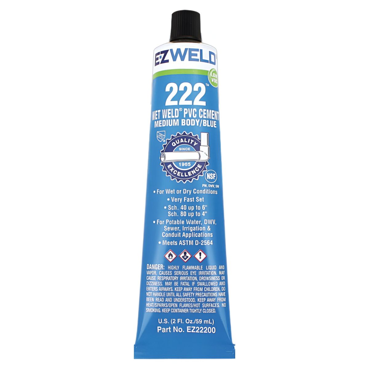 Pegamento Para PVC Pasta EZ WELD 222 (2 Oz) De Tubo Cemento Pega