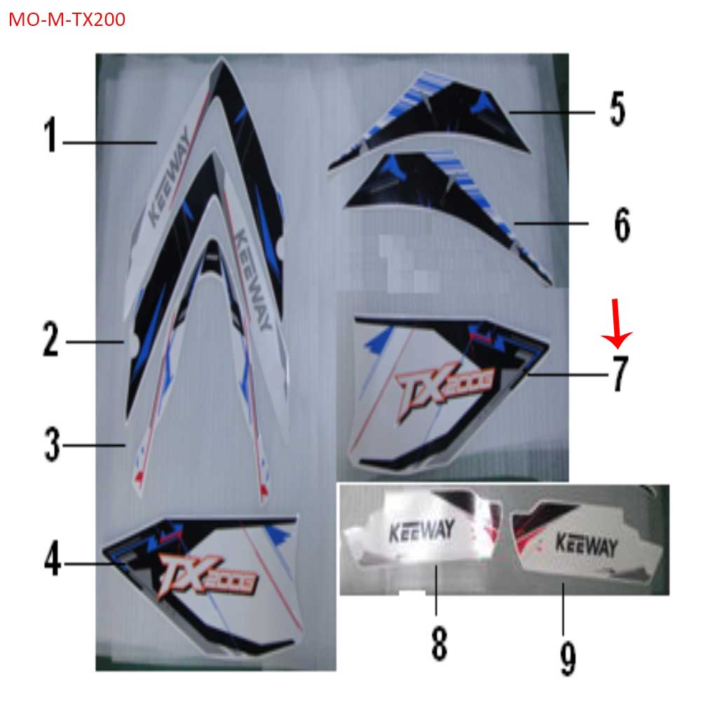 Calcomania TX200 Trasera Derecha (TX200) | Carbone Store Panamá