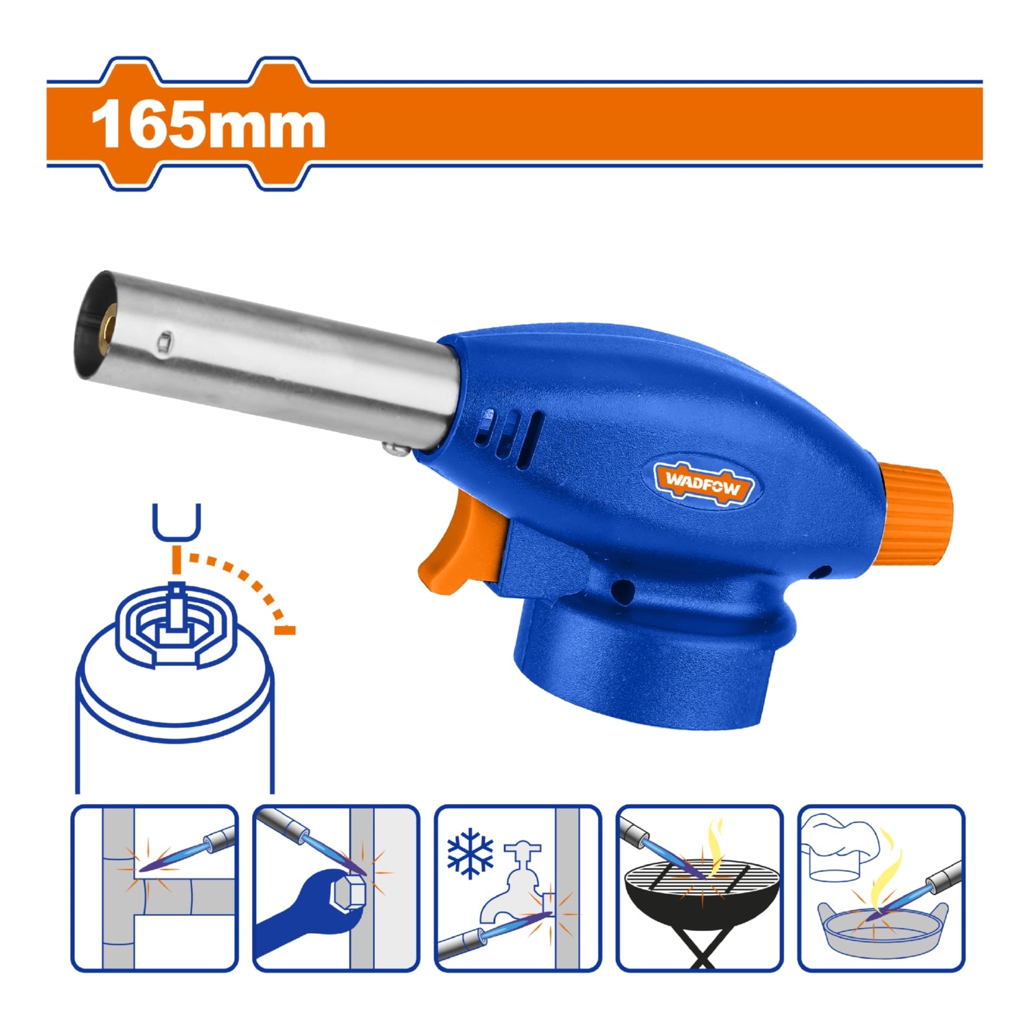 Soplete A Gas Butano 165Mm. Encendido Automático.Consumo De Gas 80G/H.