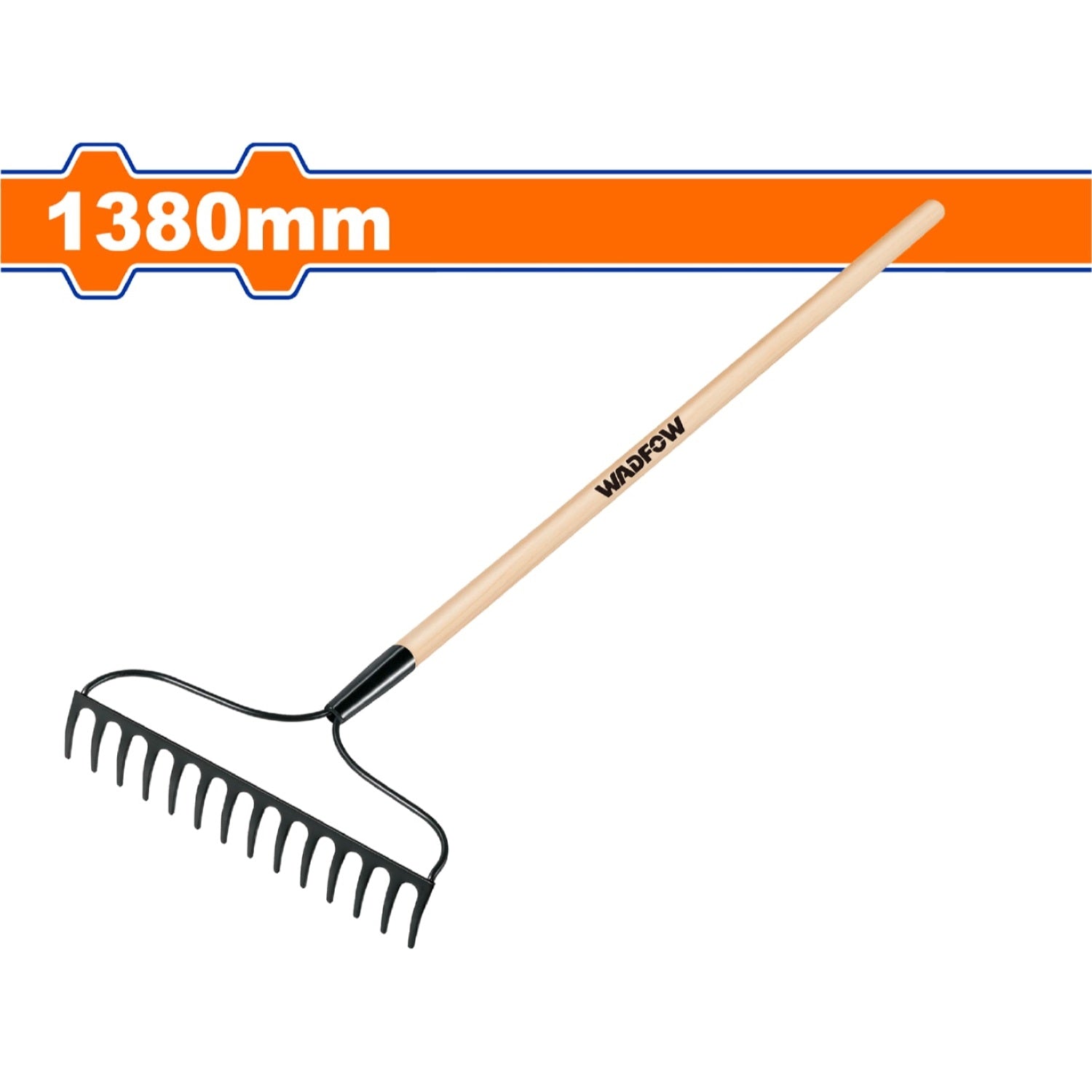 Rastrillo Metálico Con Mango De Madera Long:1380Mm.14 Dientes. Acero A