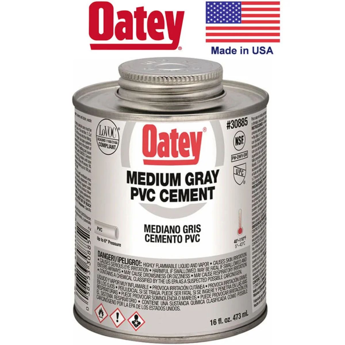 PEGAMENTO "OATEY" (2) PVC GRIS 1 PINTA