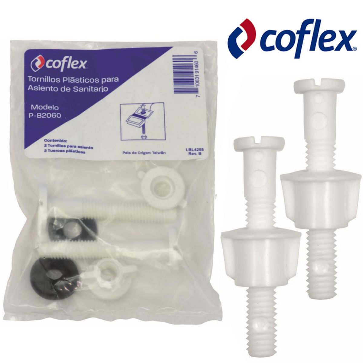 TORNILLO DE ACOPLAR "COFLEX" PLASTICO PARA INODORO