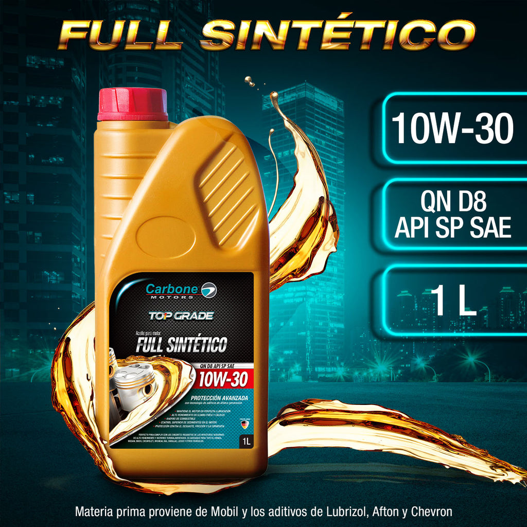 ACEITE DE MOTOR 10W-30 API SP SAE QN D8 FULL SINTETICO PARA MOTORES GA