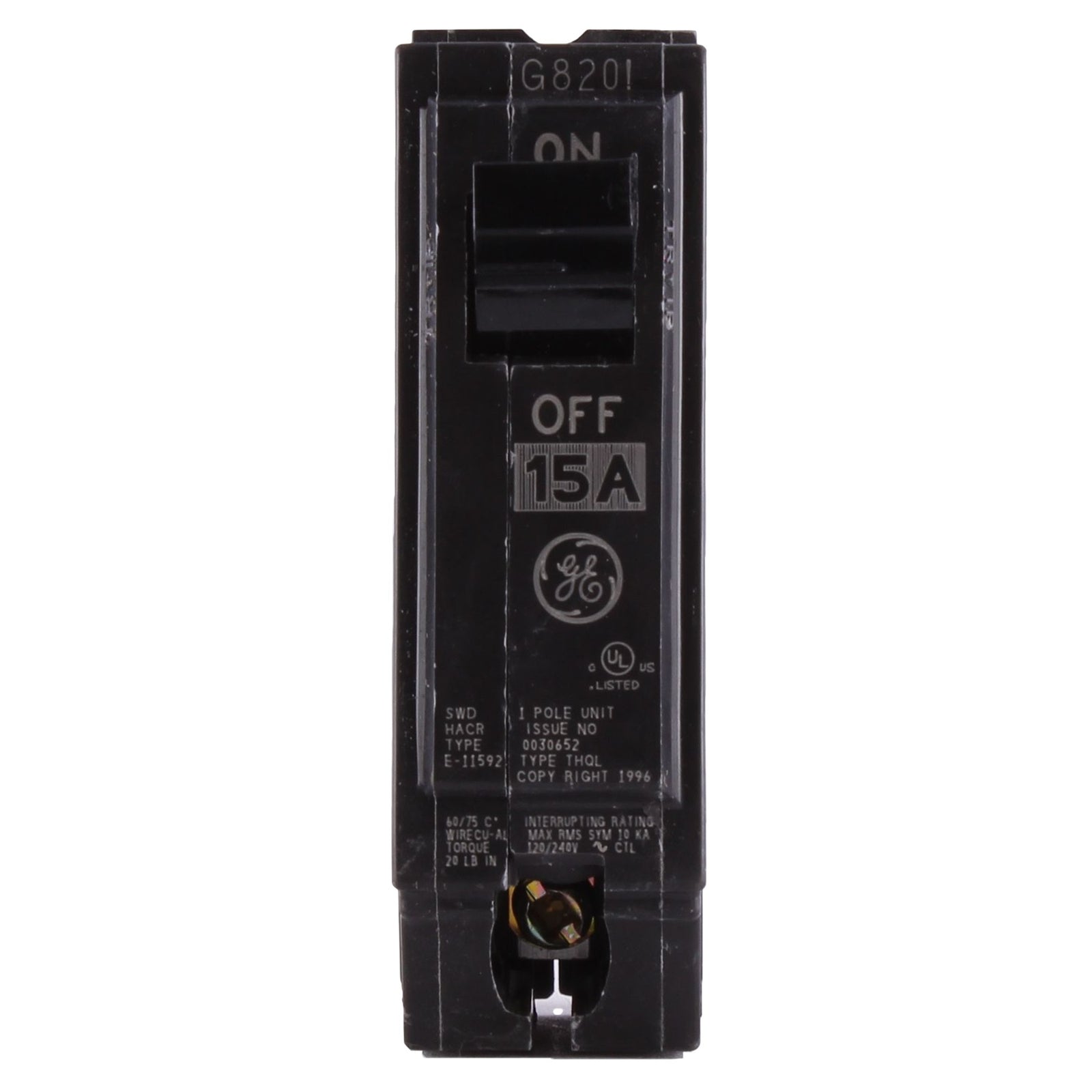 Breaker Eléctrico 15 Amperios De 1 Polo, 120/240 V. General Electric