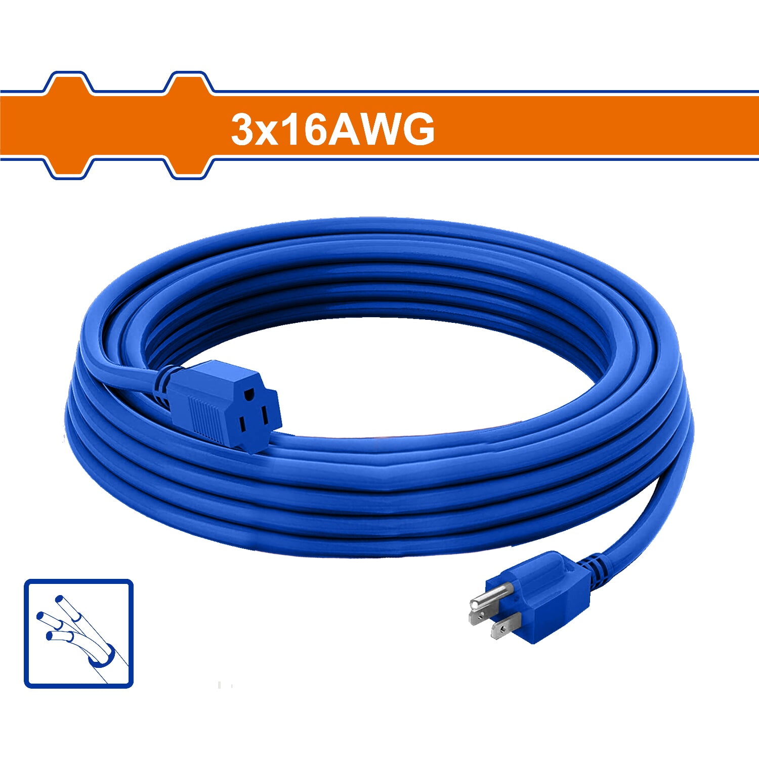 Extensiones Eléctricas Polarizada De 3 Salidas. 125Volt-60Hz.3X16awg.