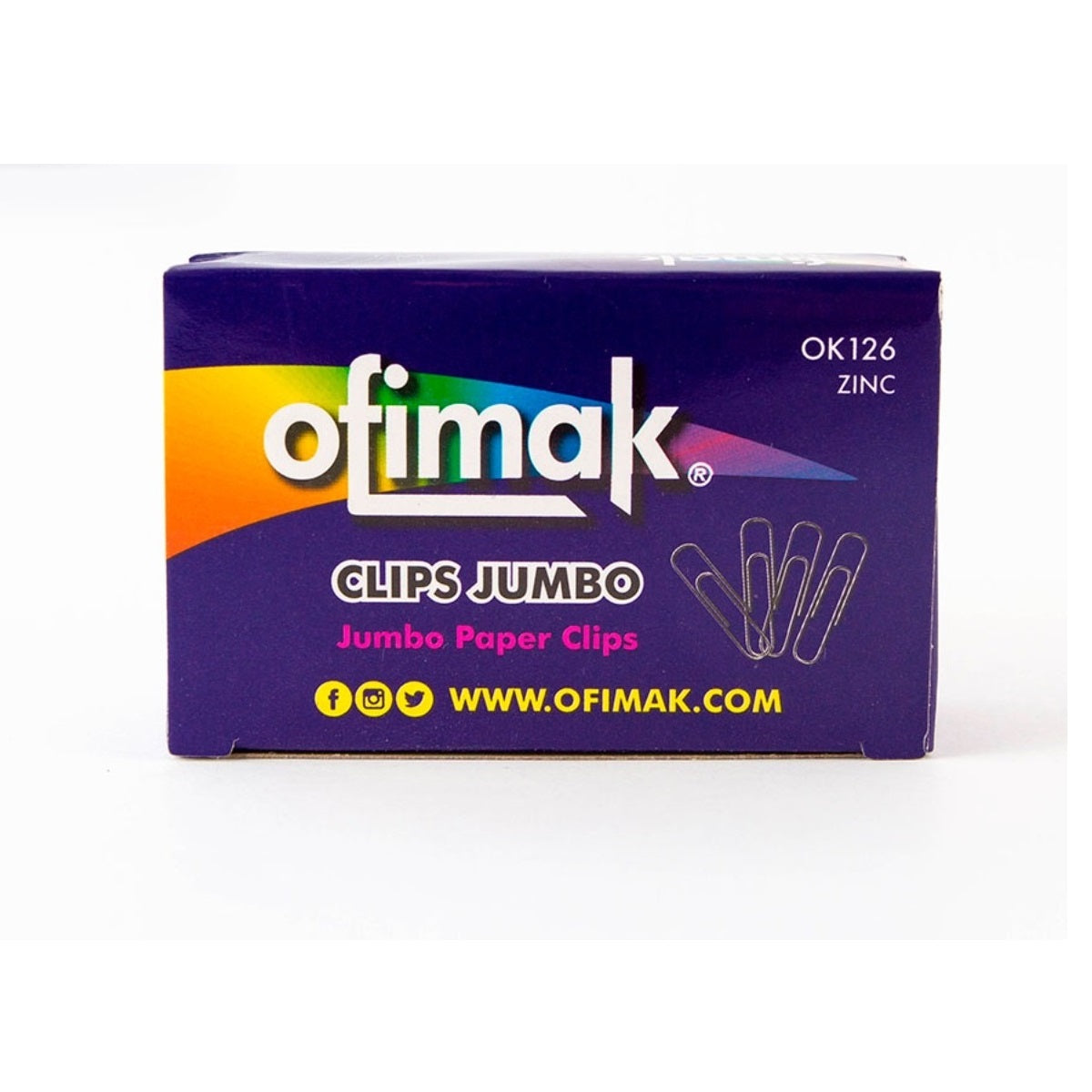 Clips Jumbo, Caja De 100 Unidades, Marca Ofimak